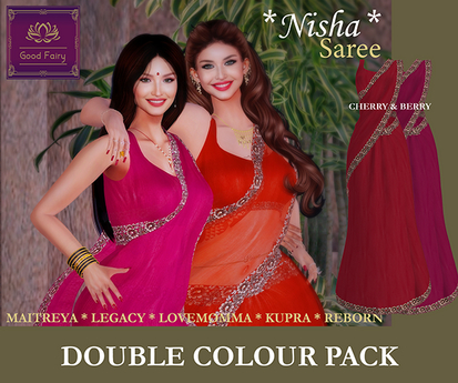 Second Life Marketplace - [Good Fairy] - Nisha {Saree} *CHERRY & BERRY*